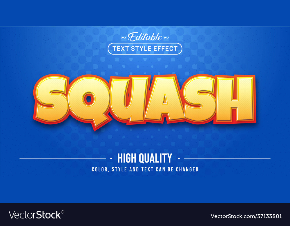 Editable text style effect - squash Royalty Free Vector