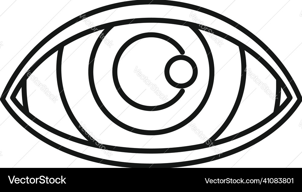 Eye emblem icon outline view pictograph Royalty Free Vector
