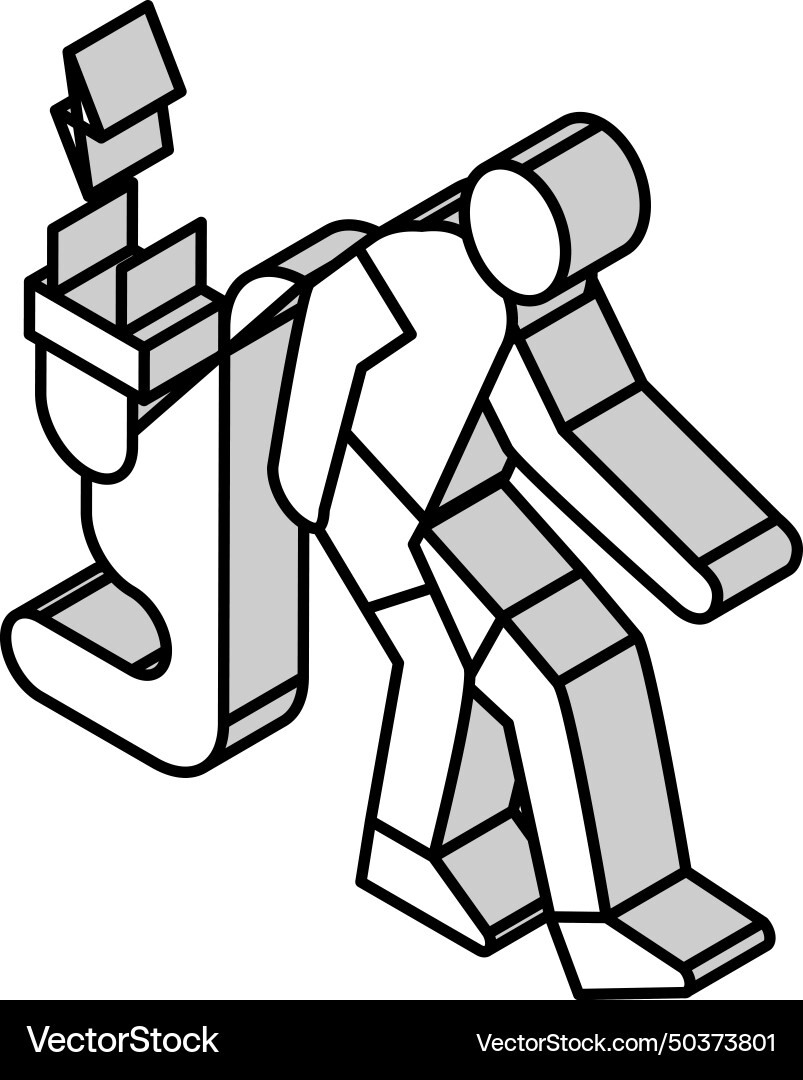 Fatigue person patient isometric icon Royalty Free Vector