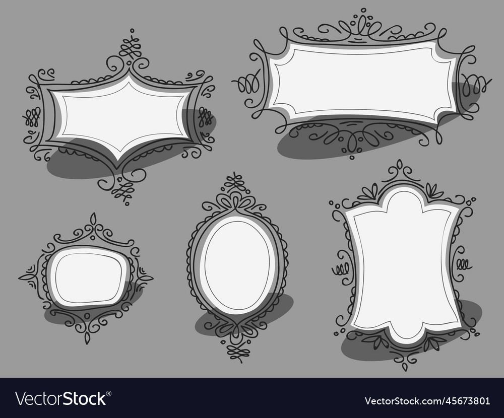 Hand drawn frames Royalty Free Vector Image - VectorStock