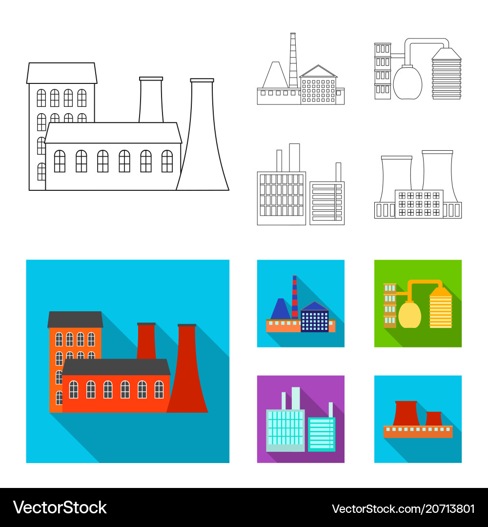 Industry productionfactory set collection icons Vector Image