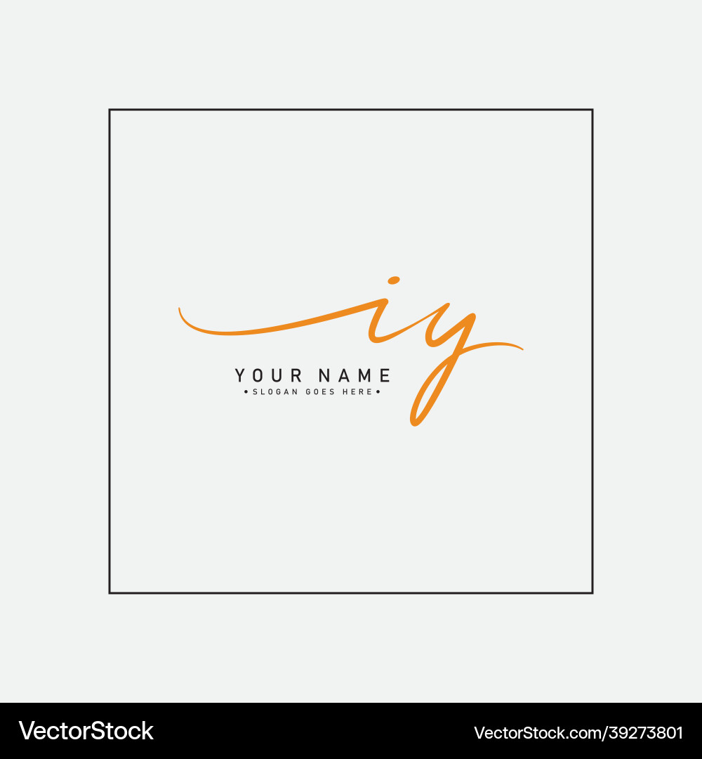Initial letter iy logo - hand drawn signature Vector Image