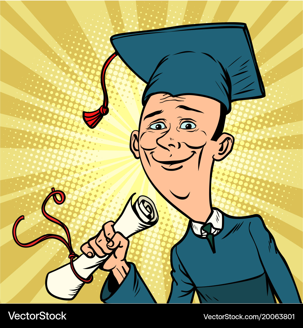 Male graduate from university or college Vector Image