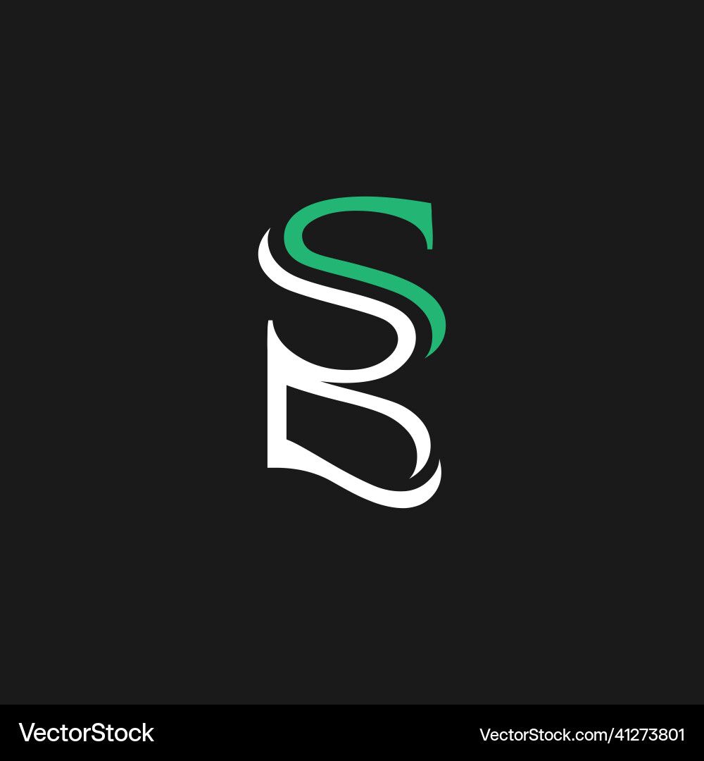 Sb or bs abstract letter outstanding professional Vector Image