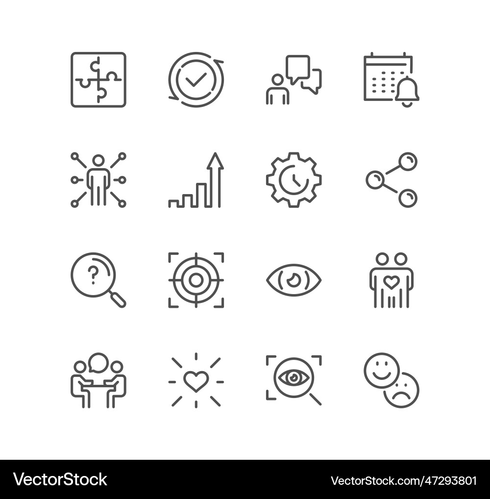 Set of core values related icons Royalty Free Vector Image
