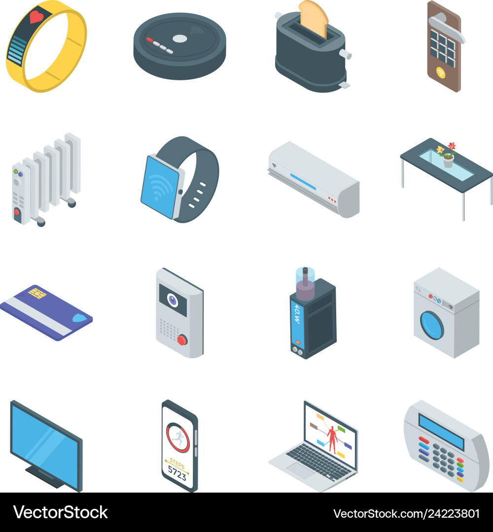 Set of smart gadgets icons Royalty Free Vector Image
