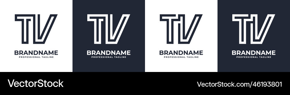 Simple tv monogram logo suitable for any business Vector Image