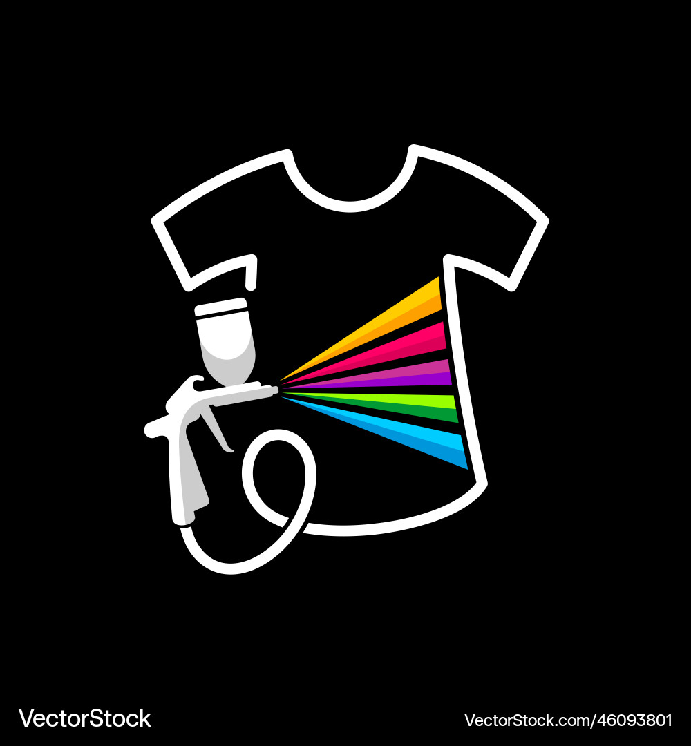 Spray paint logo with t-shirt concept Royalty Free Vector
