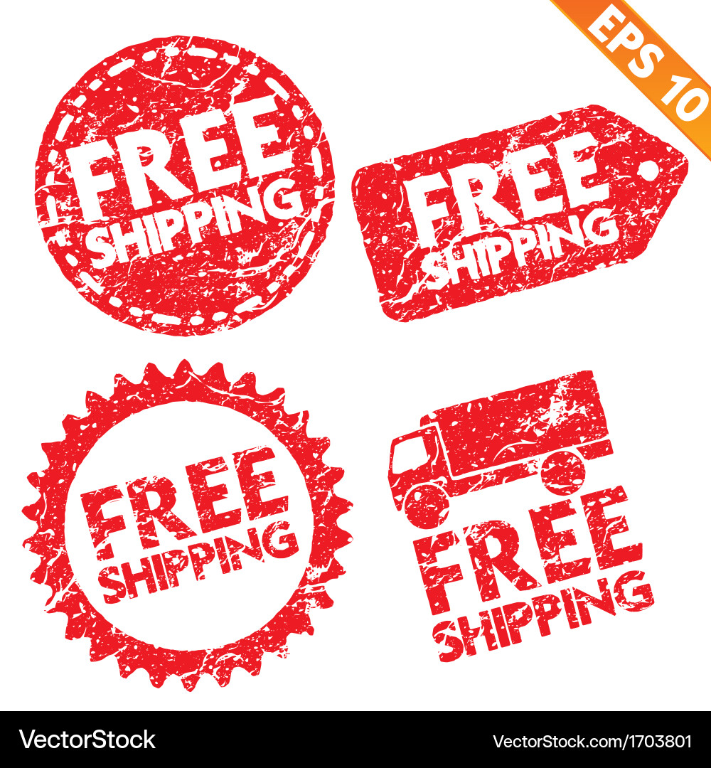 Stamp stitcker free shipping tag collection Vector Image