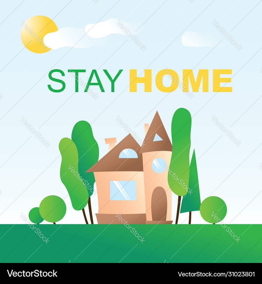 Stay home isolation at to prevent Royalty Free Vector Image