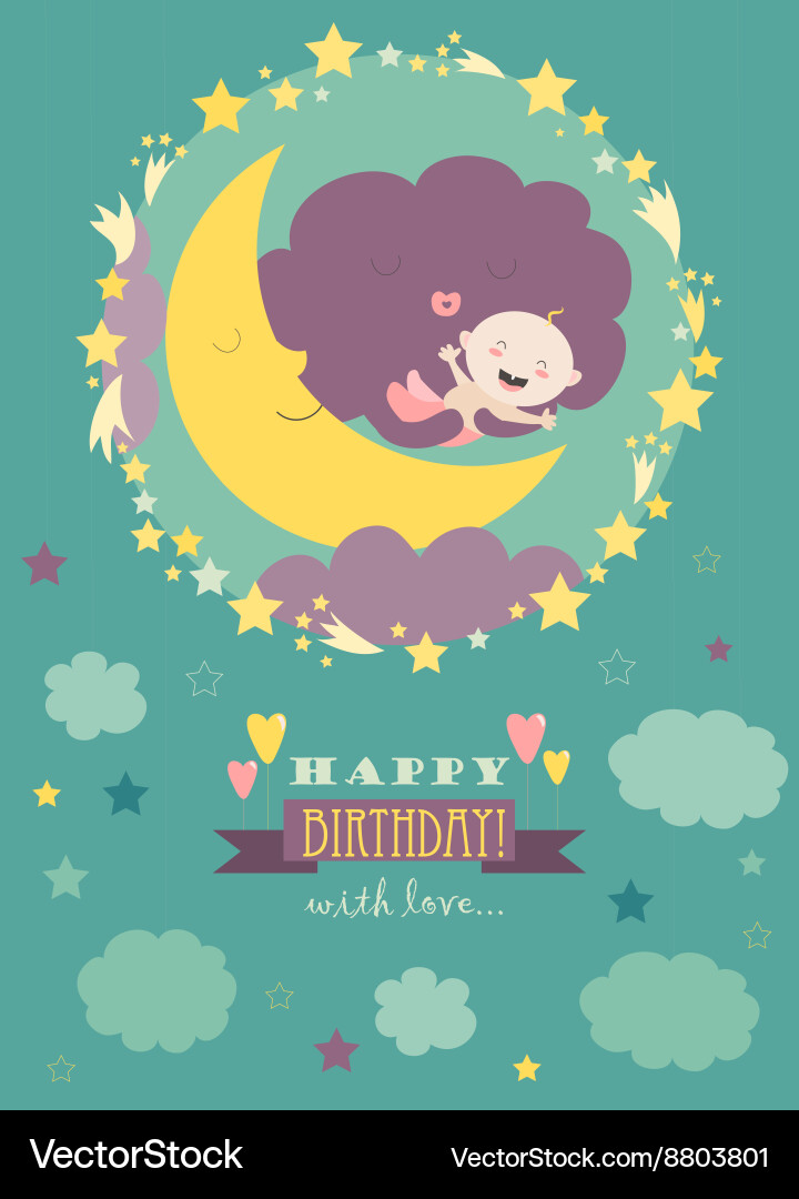 Sweet newborn baby Royalty Free Vector Image - VectorStock
