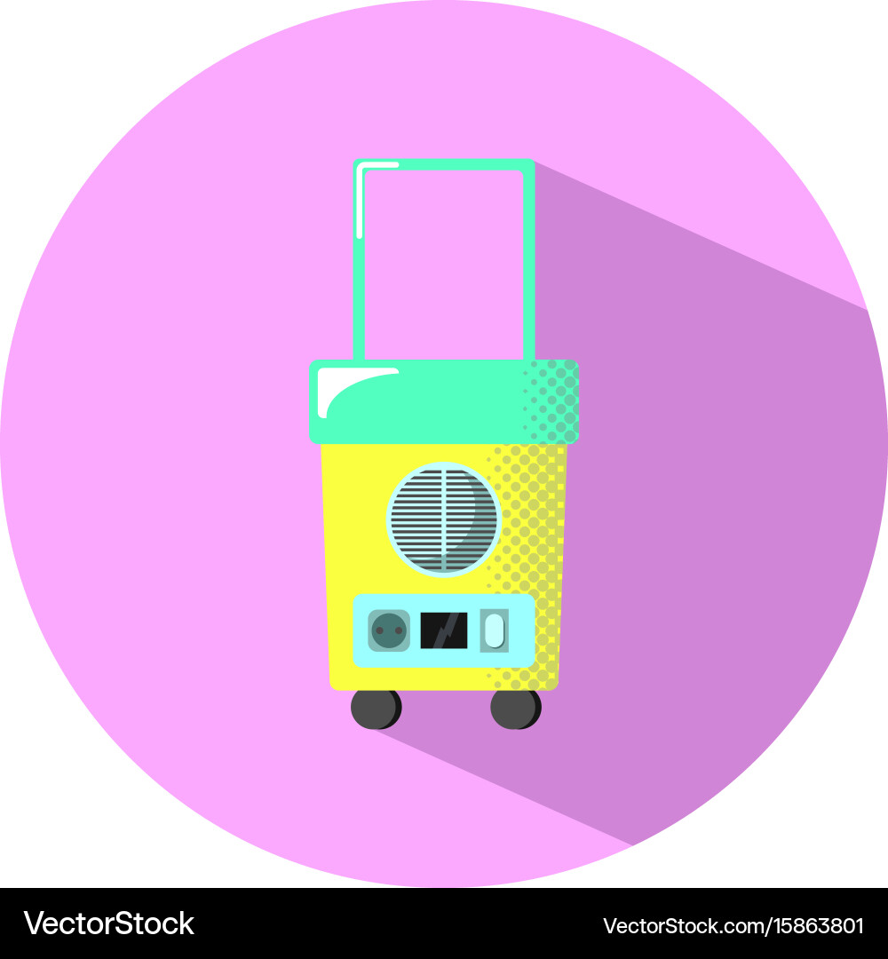 Travel fridge with shadow small wheeled fridge Vector Image