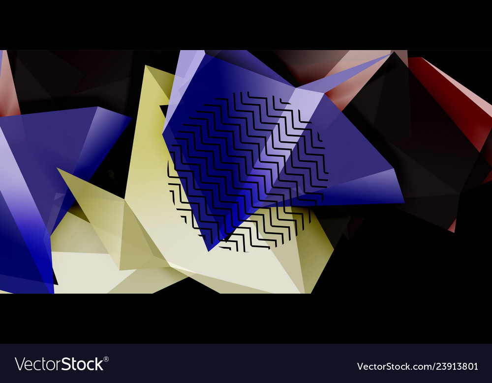 Triangular 3d geometric shapes background Vector Image