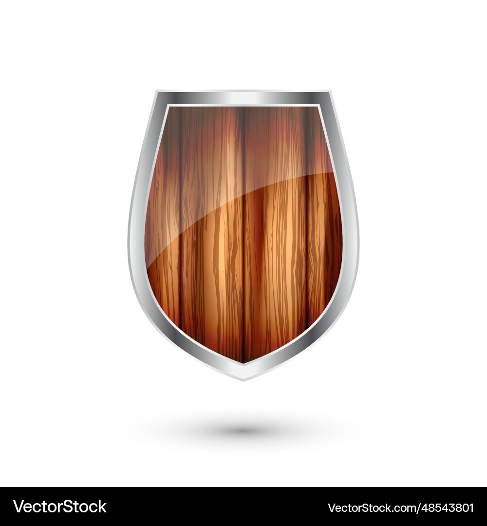 Wooden vintage shield icon black heraldic shield Vector Image