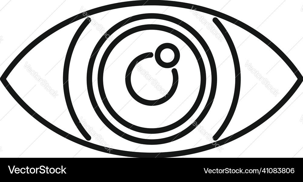 Angry eye icon outline optical lens Royalty Free Vector