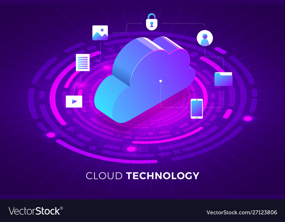 Cloud technology Royalty Free Vector Image - VectorStock