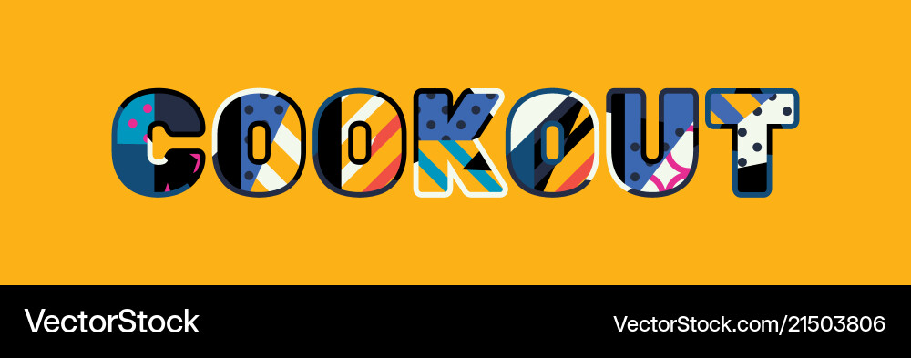 Cookout concept word art Royalty Free Vector Image