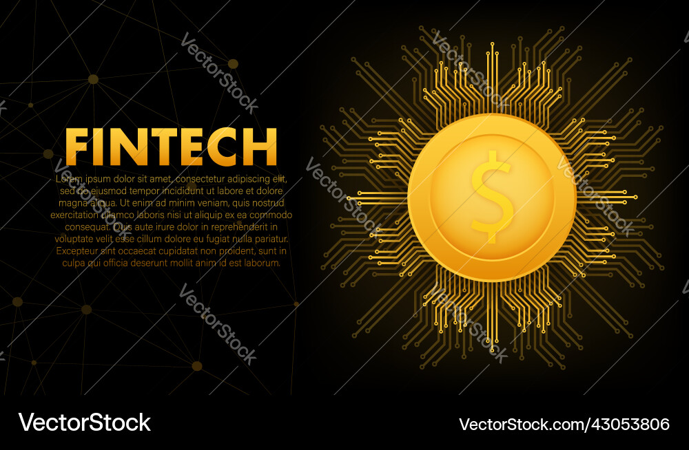 Financial technology fintech online banking Vector Image