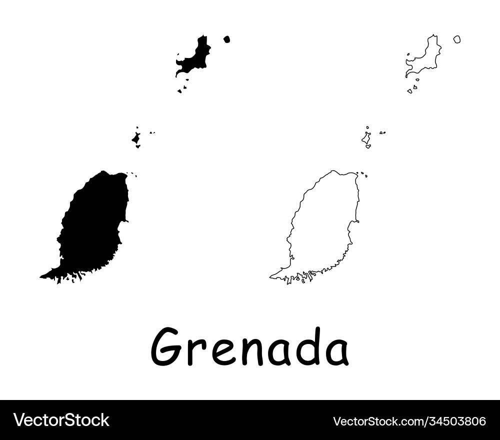 Grenada map Royalty Free Vector Image - VectorStock