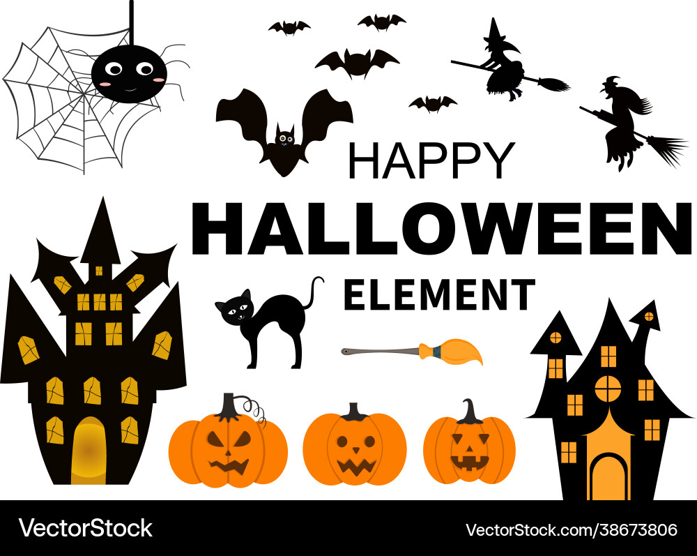 Halloween night party background silhouette Vector Image