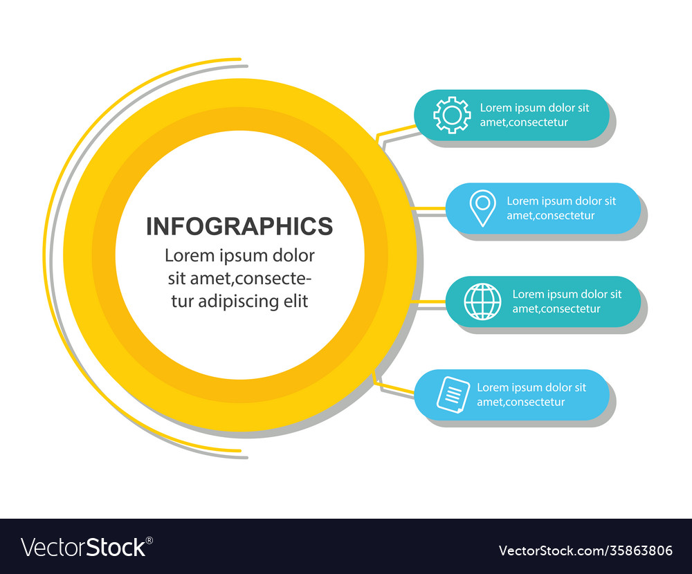 Infographic business data process chart diagram Vector Image