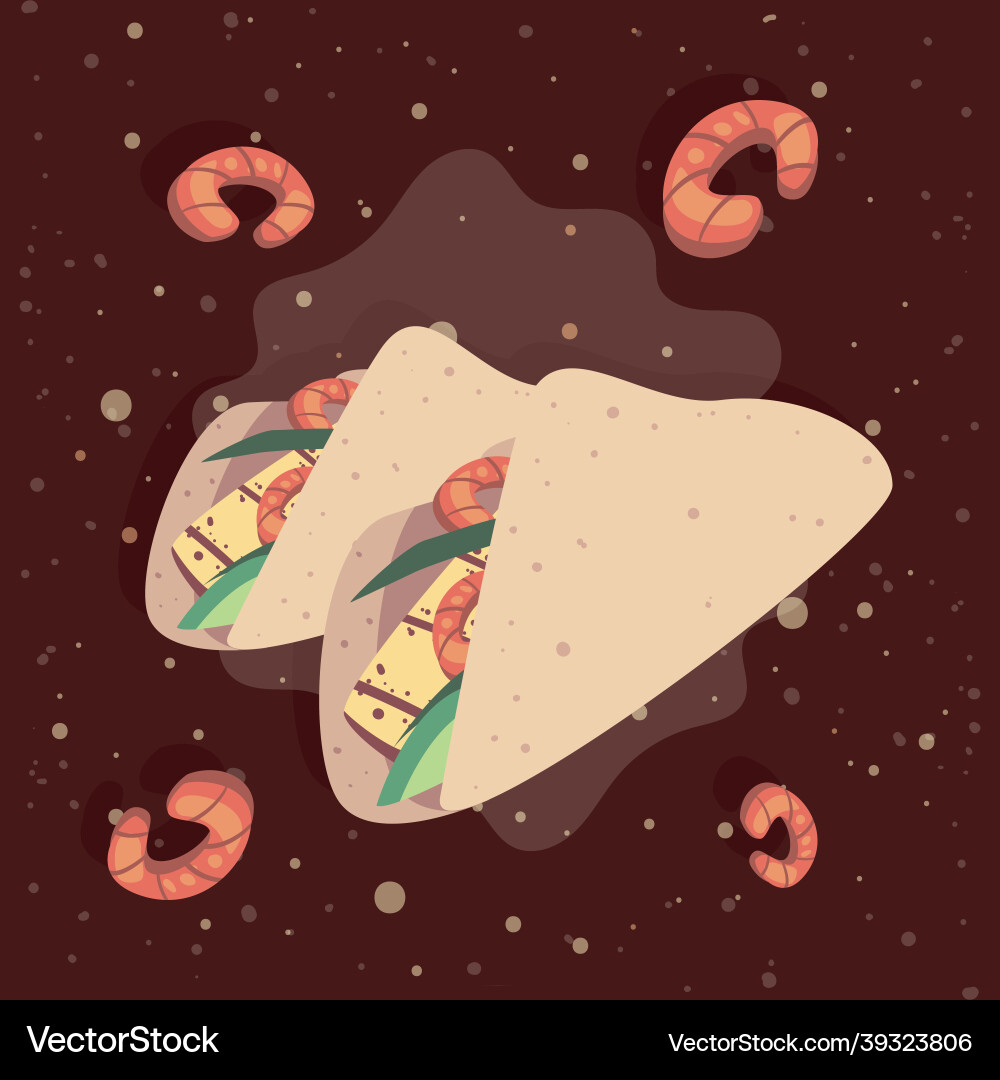 Mexican tacos food Royalty Free Vector Image - VectorStock