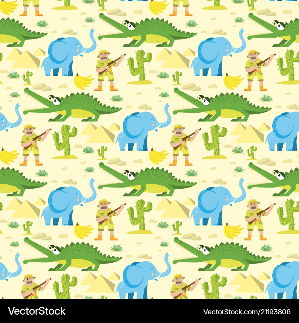 Seamless animal pattern wildlife reptile Vector Image