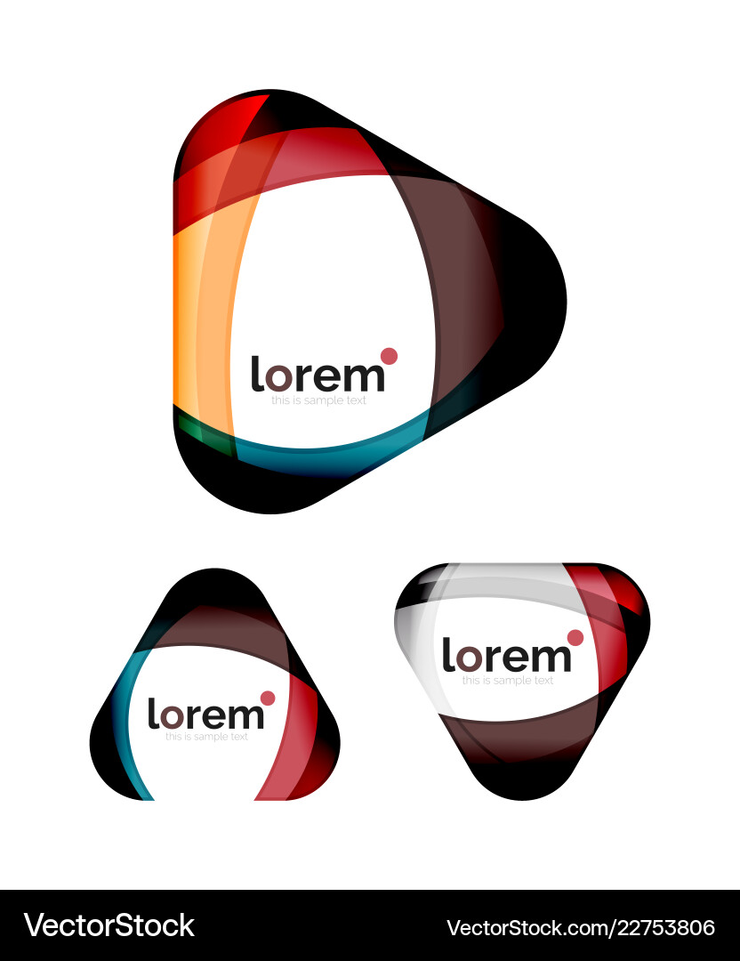 Set of geometric shape convergence logo design Vector Image