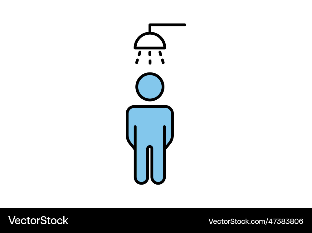 Shower icon men showering icon related Royalty Free Vector