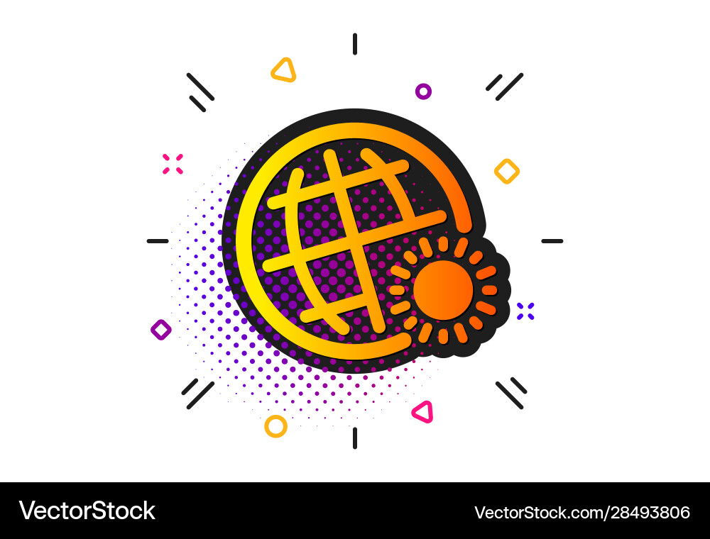 World weather icon sun with globe sign Royalty Free Vector