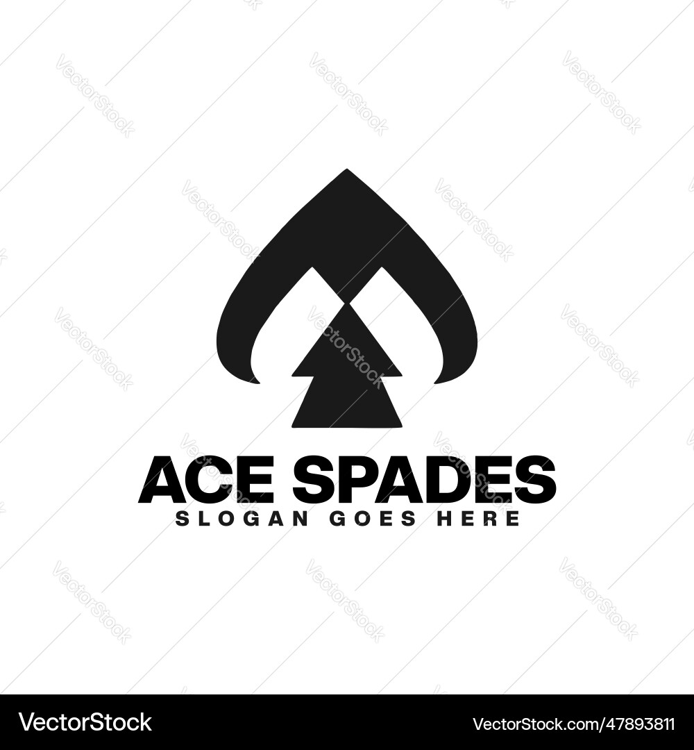 Ace logo graphic outline minimalist Royalty Free Vector