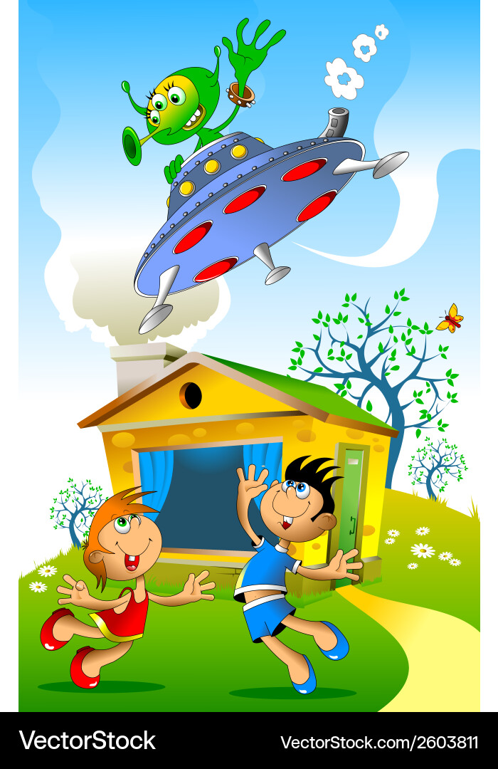 Alien cartoon Royalty Free Vector Image - VectorStock