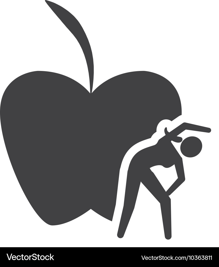 Apple stretching healthy lifestyle design Vector Image