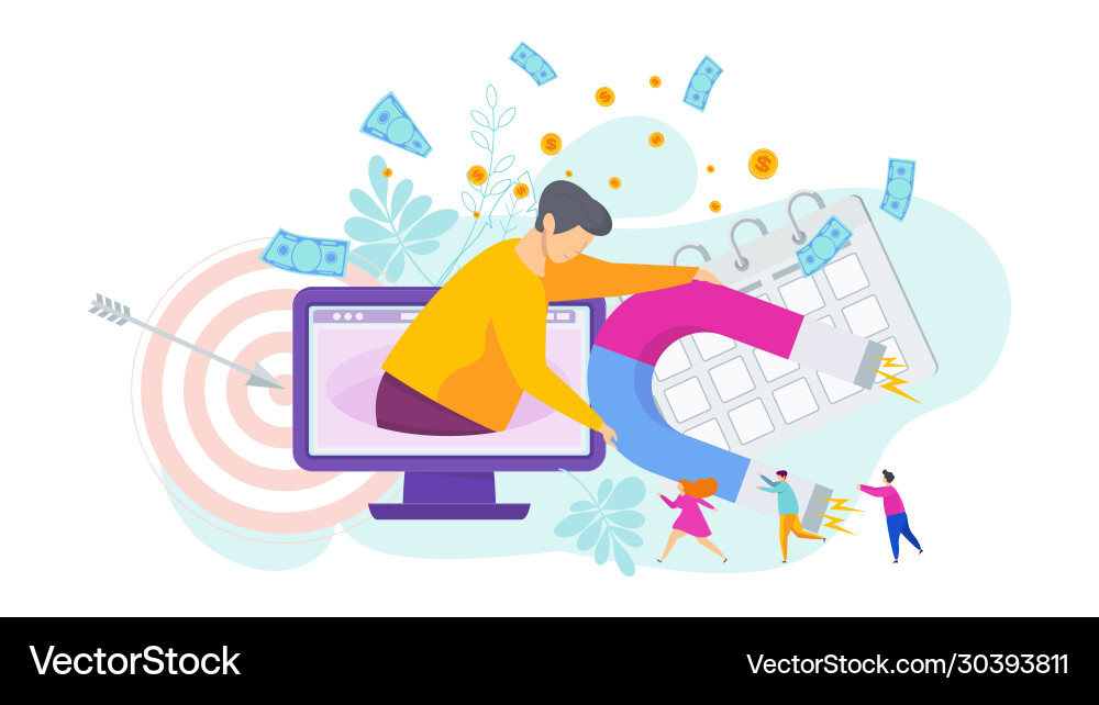 Attracting potential clients advertising company Vector Image