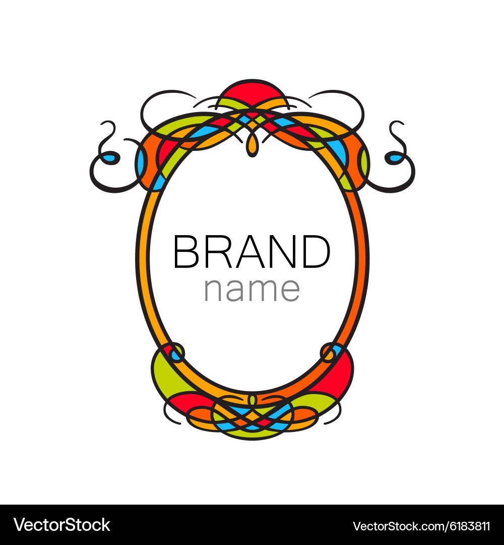 Brand name frame logo Royalty Free Vector Image