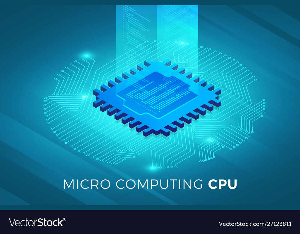 Cpu processor computing Royalty Free Vector Image