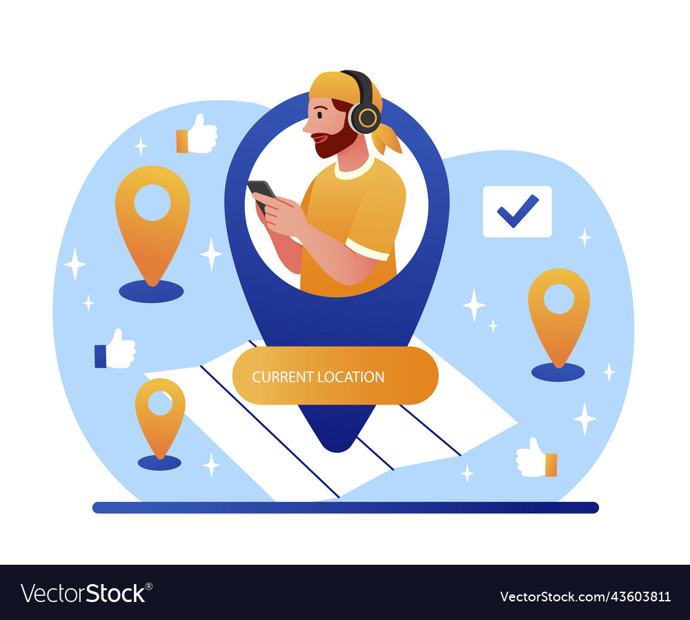 Current location concept Royalty Free Vector Image