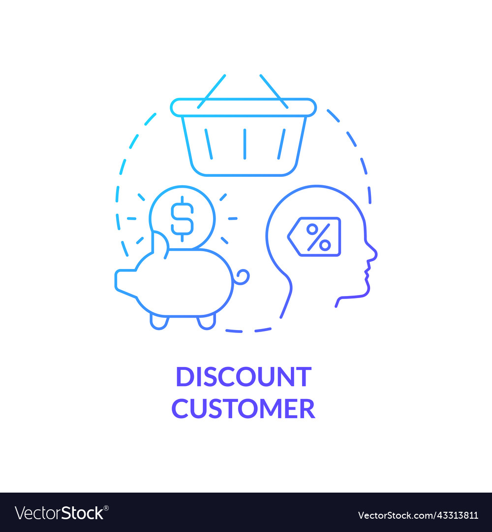 Discount customer blue gradient concept icon Vector Image