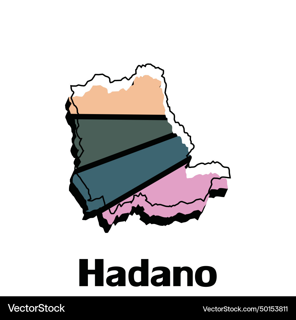Hadano high detailed map japan world Royalty Free Vector