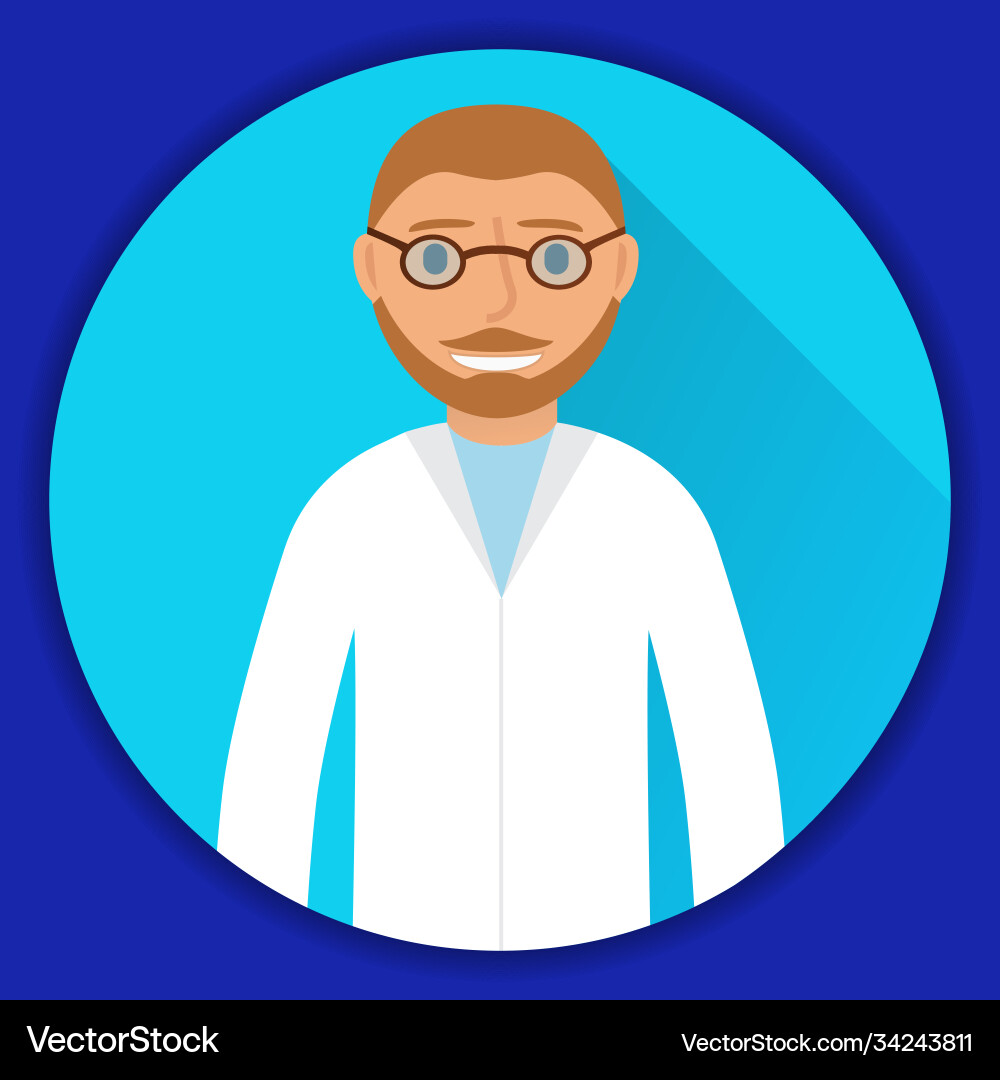 Icon with man doctor character Royalty Free Vector Image