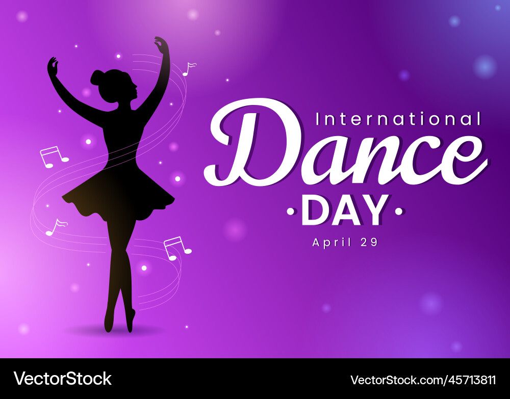 International dance day with professional dancing Vector Image