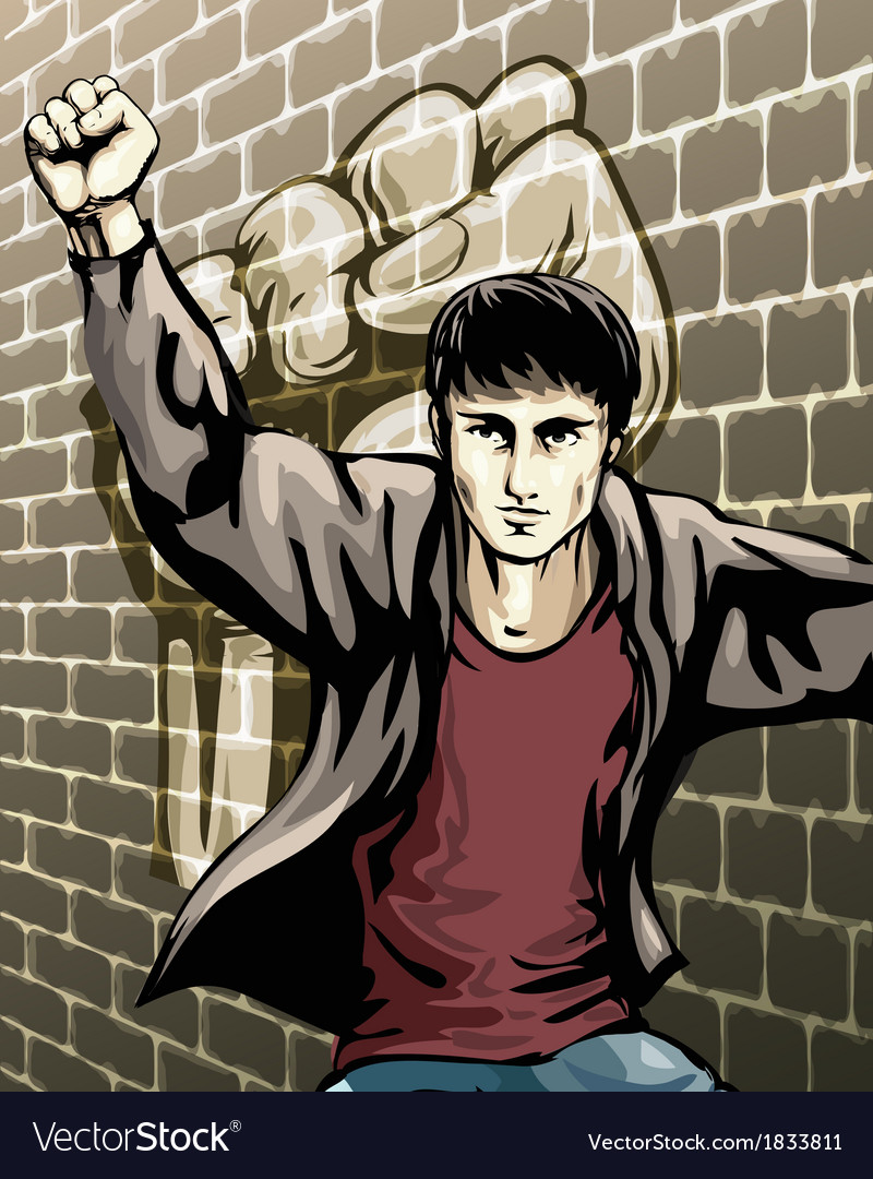 Protesting boy Royalty Free Vector Image - VectorStock