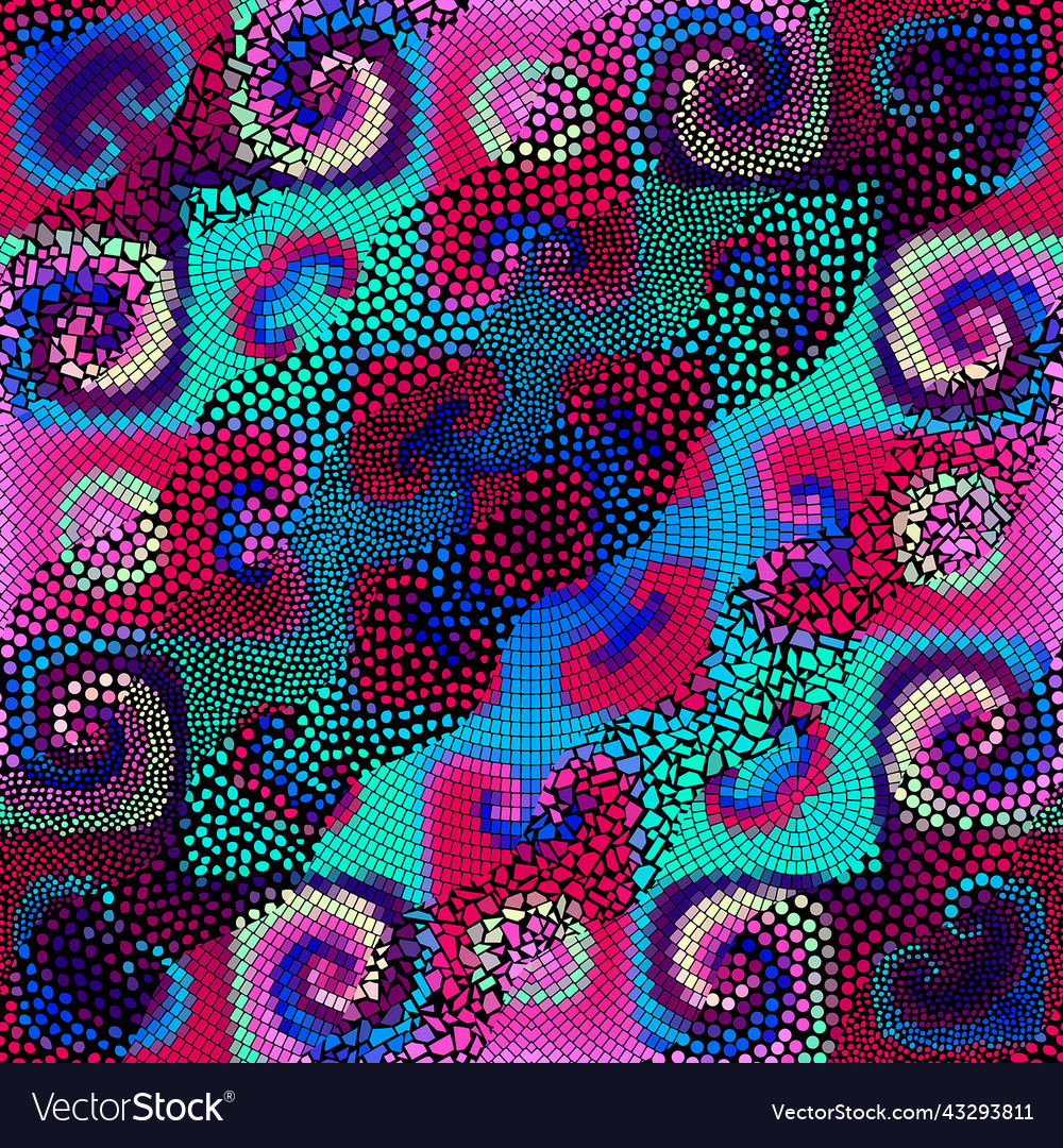 Seamless mosaic art pattern art background Vector Image