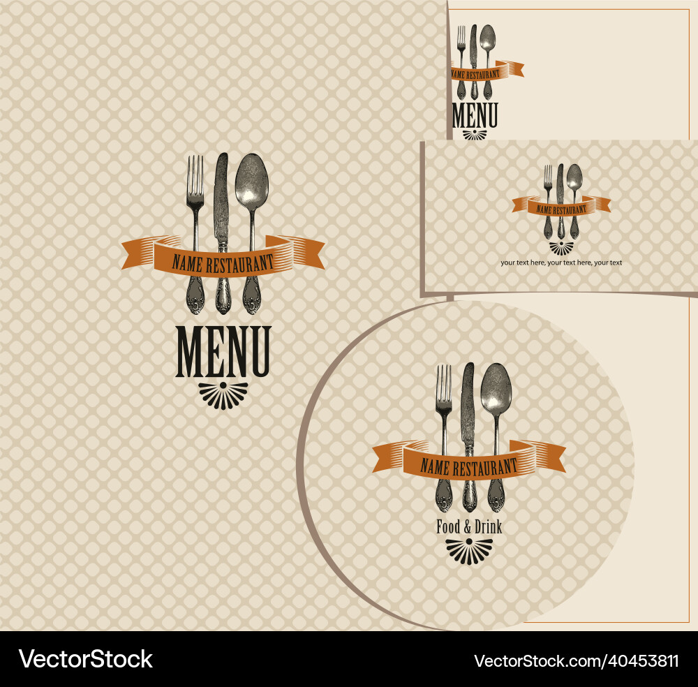 Set of design elements for restaurant with cutlery