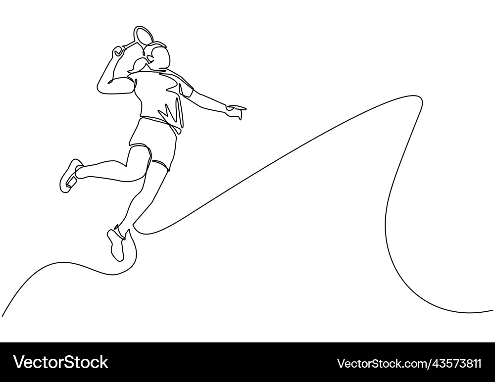 Single continuous line drawing young agile woman Vector Image