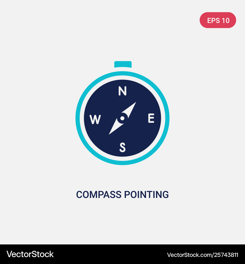 Two color compass pointing south east icon from Vector Image