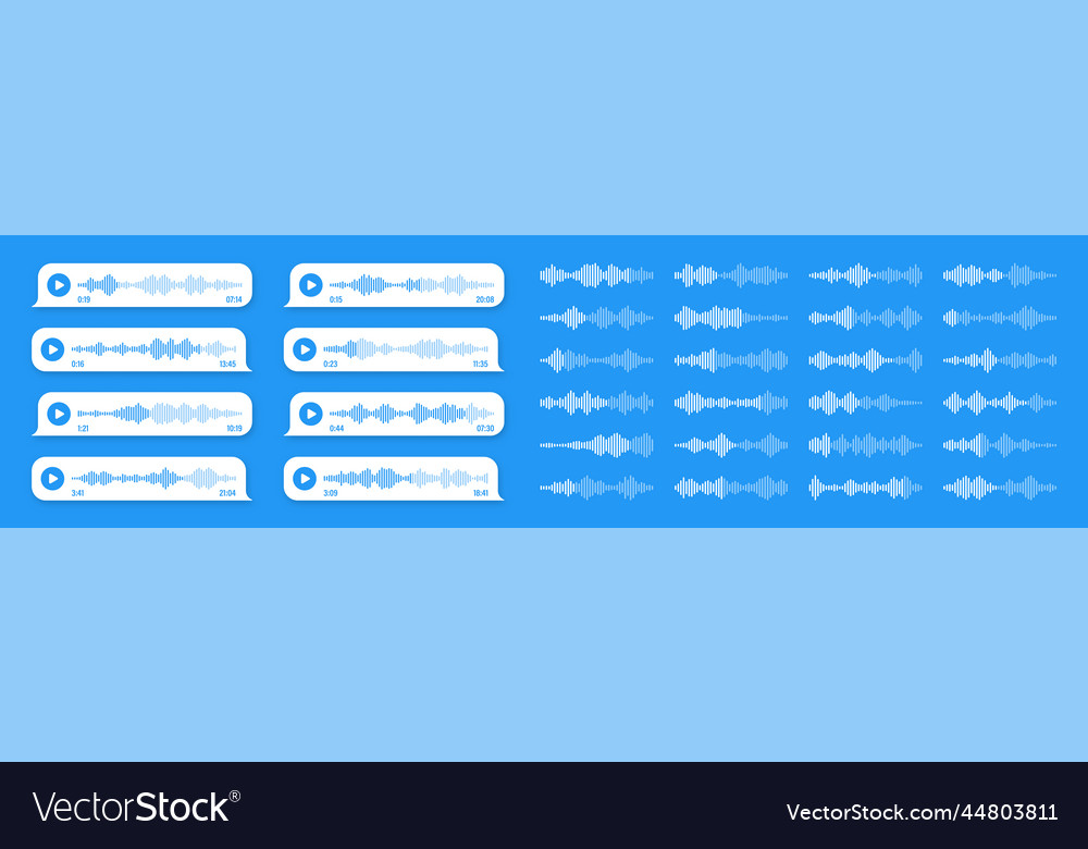 Voice audio message blue speech bubble sms text Vector Image