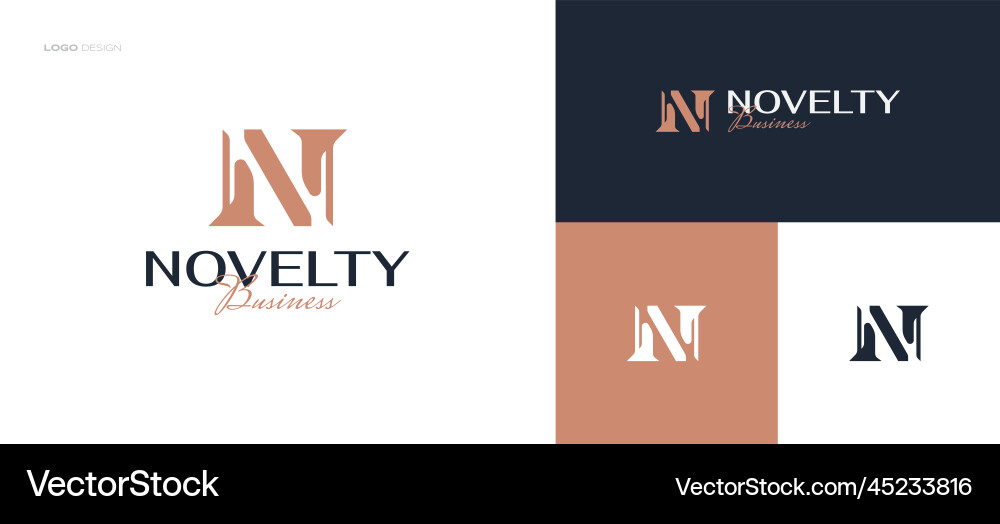 Abstract and beautiful letter n logo design Vector Image
