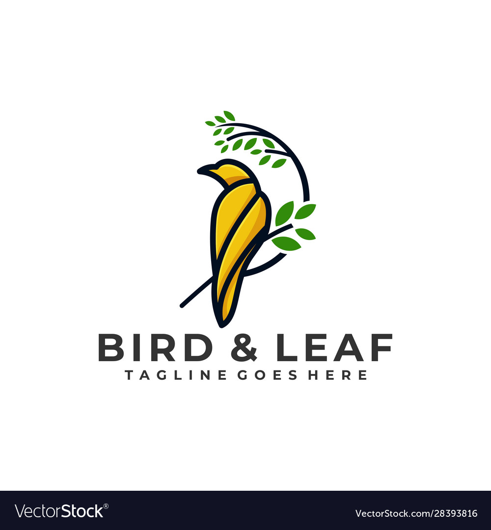 Bird leaf template Royalty Free Vector Image - VectorStock