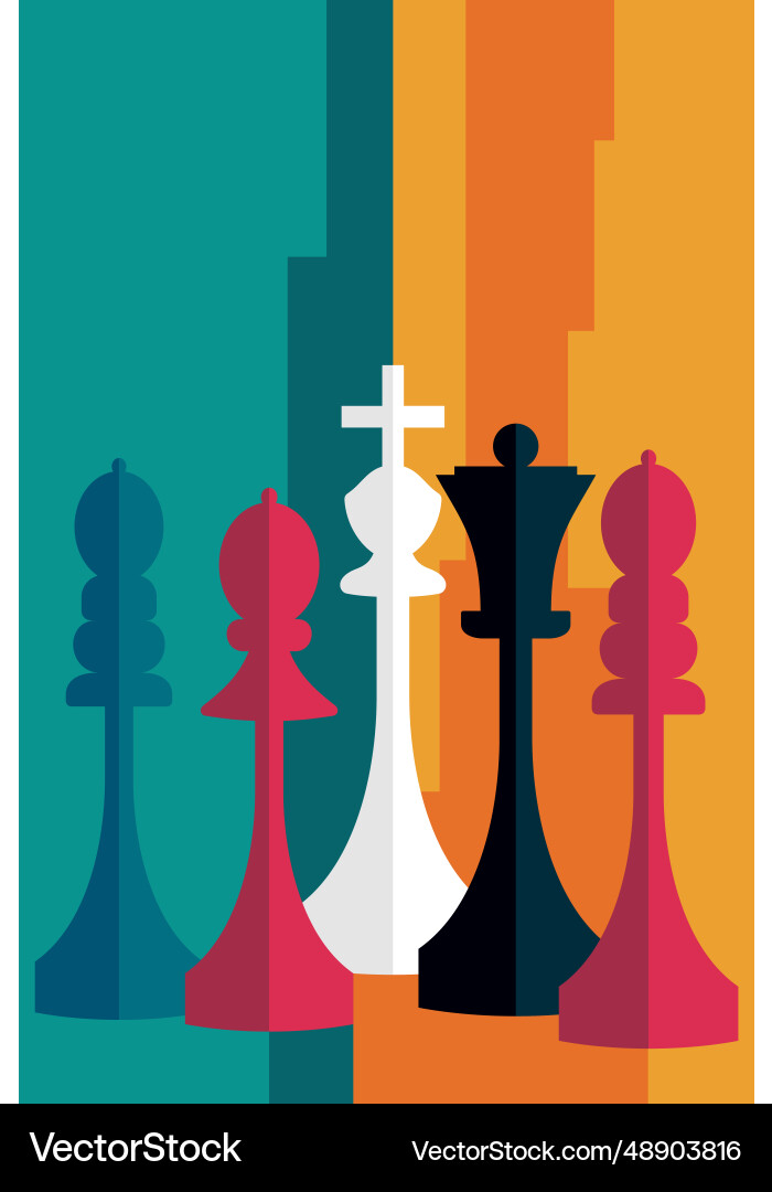 Chess poster with pieces and place for text Vector Image